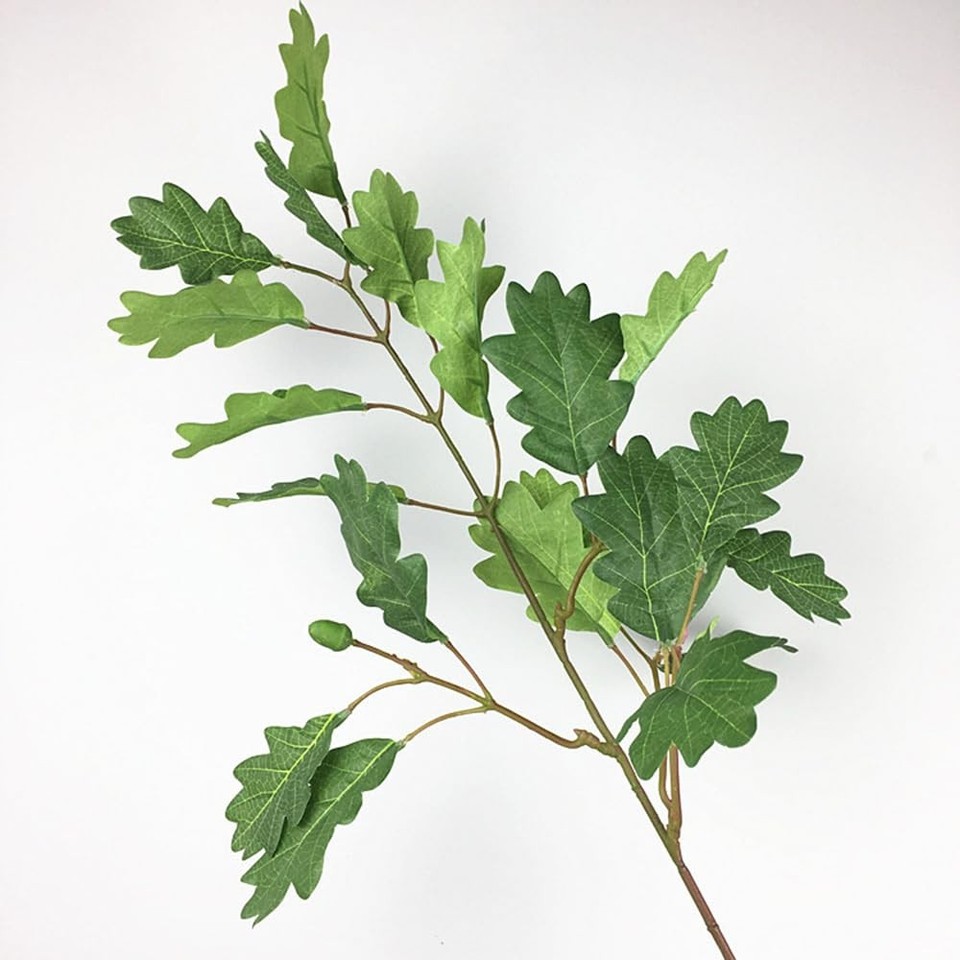 4Pcs Artificial Oak Tree Leaf Stems with Fruits Faux Oak Tree Branches ...