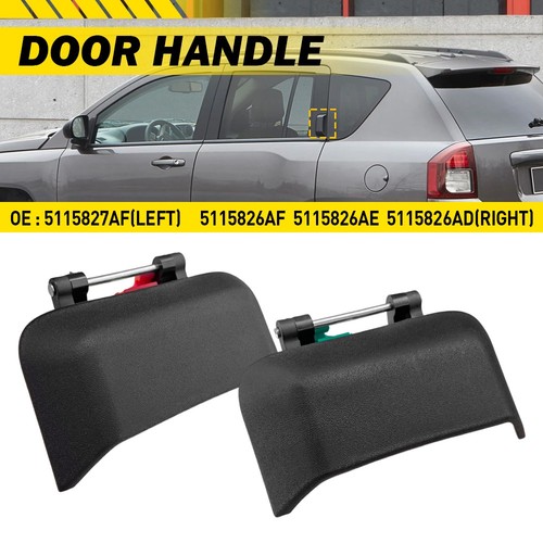 Set of 2 Rear Black Plastic Exterior Door Handle Fits Jeep Compass 2007 ...