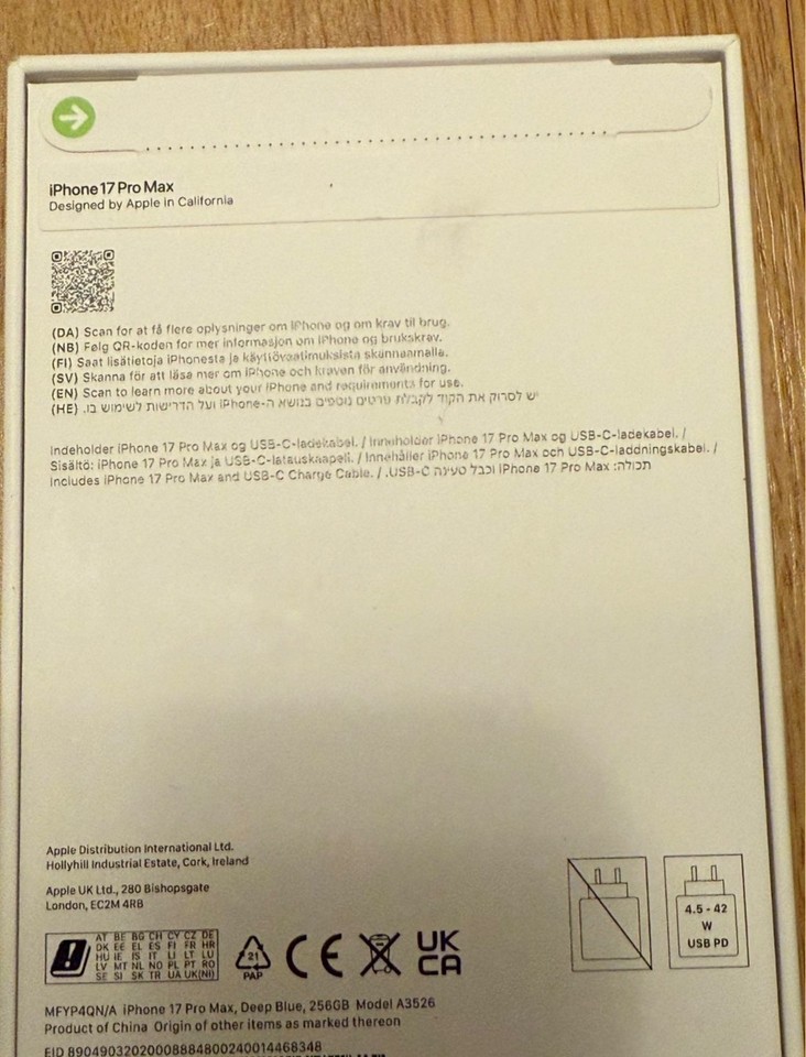 Apple IPhone 17 Pro Max, deep blue,256gb Brad new and sealed | eBay UK