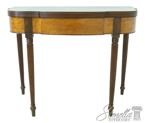 F53549: Period Antique Sheraton Mahogany & Birdseye Maple Games Table ...