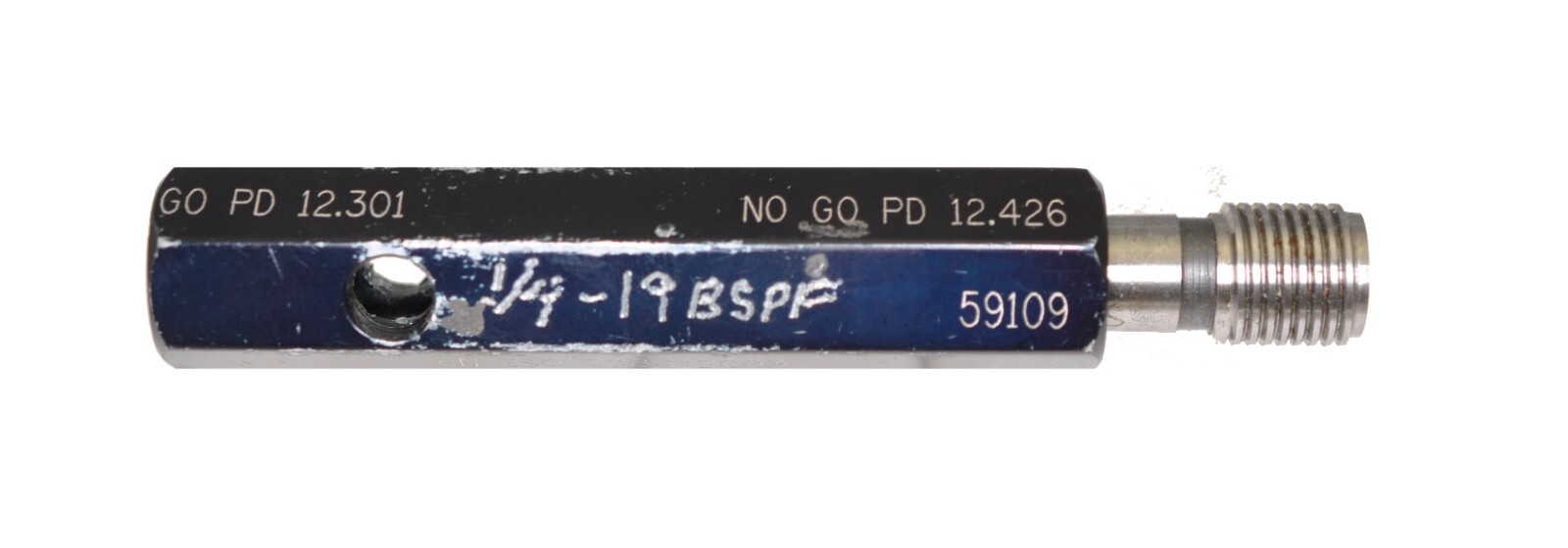 G 1/4-19 BSPP ~ Thread Pipe Plug Gage ~ straight British pipe ~ NO GO ...