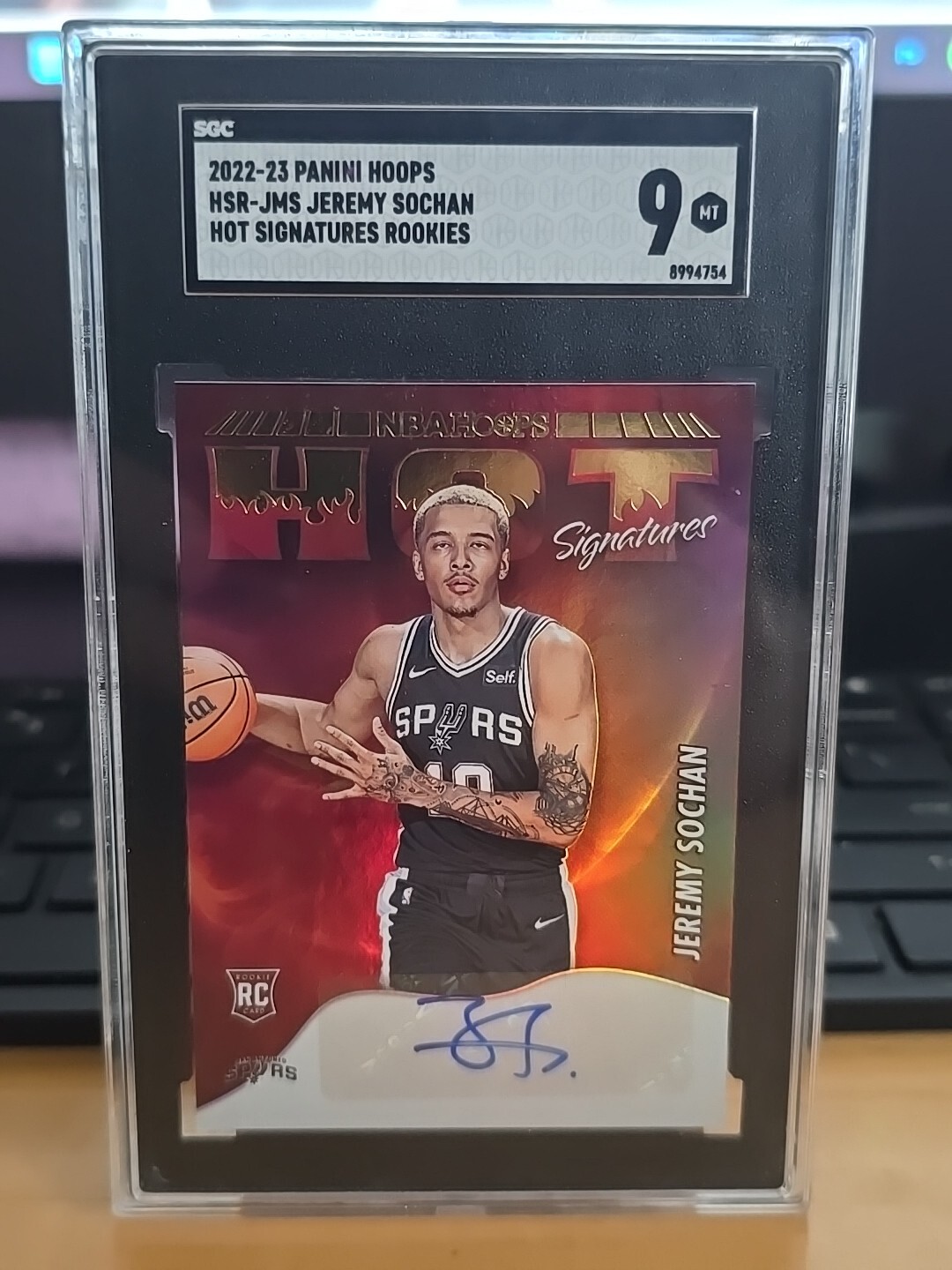 2022-23 Panini Hoops Jeremy Sochan Hot Signatures SGC 9 | eBay