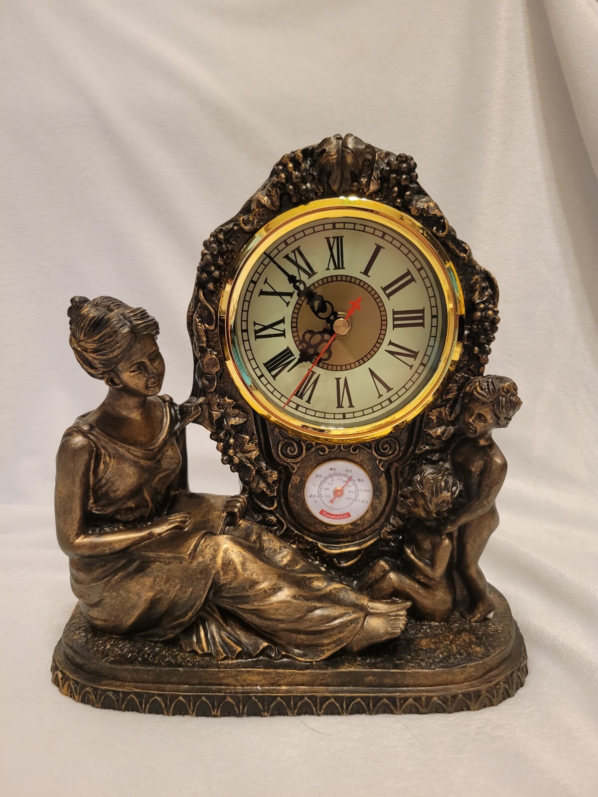 Vintage Mother & Children Mantel Clock Bronze Style Resin | eBay