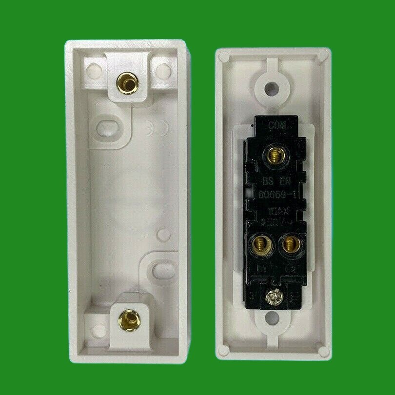 1 Gang 2 Way Architrave Light Switch and Pattress Box, 10 Amp, White ...