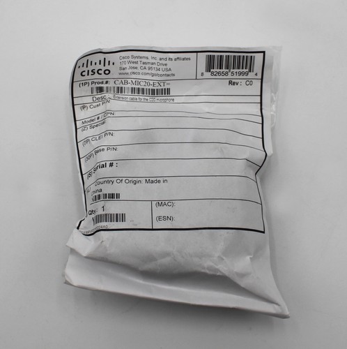 Cisco CAB-MIC20-EXT Standard Microphone Extension Cable | eBay