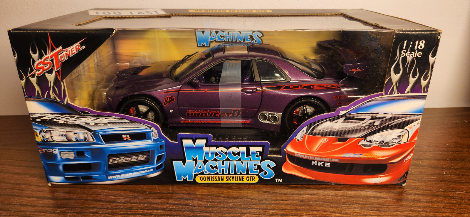 SS TUNER MUSCLE MACHINES 2000 NISSAN SKYLINE GTR 1:18 PURPLE | eBay