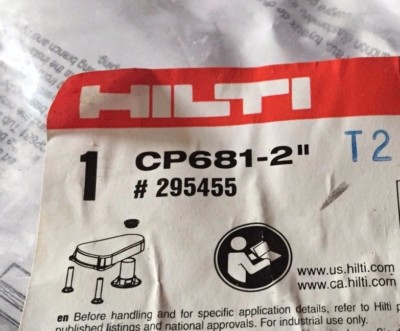 295455 HILTI CP681-2" Standard Tub Box Kit - Firestop Fire Protection ...