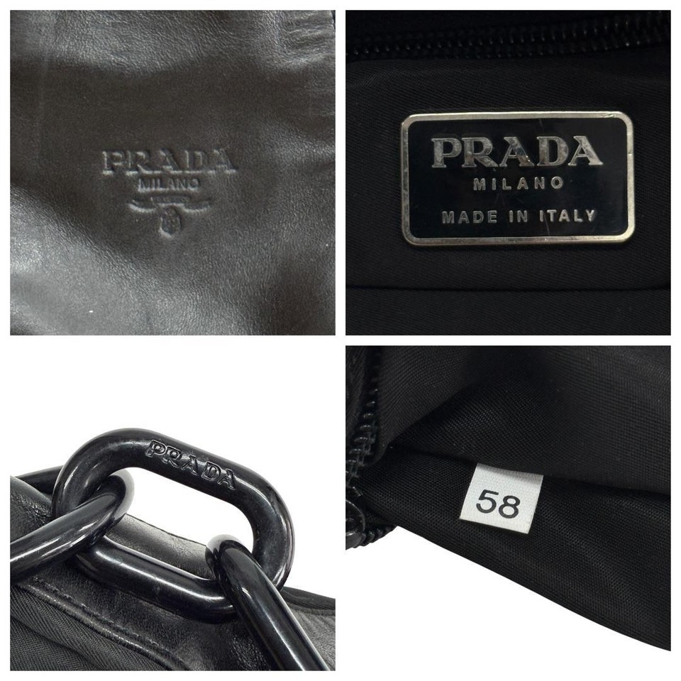 Prada Black Leather Shoulder Bag with Chain Strap Authentic, Used ...