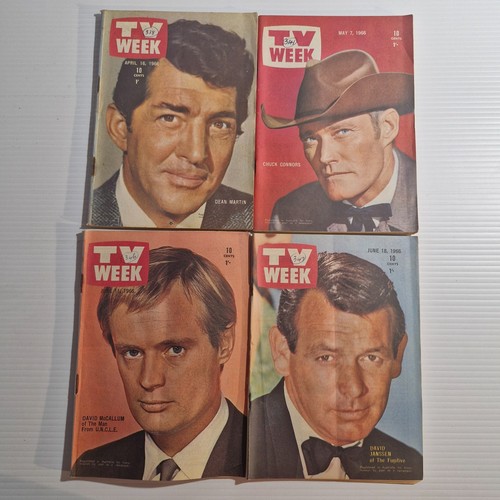 TV Week 4x Bundle Vintage Brisbane Dean Martin David McCallum Chuck ...