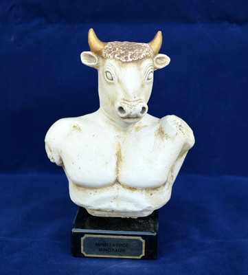 Minotaur statue bust "part man and part bull" Mythical bull-headed ...