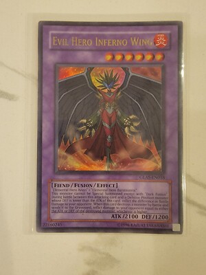 Yu-Gi-Oh! Evil Hero Inferno Wing GLAS-EN038 Unlimited Ultra Rare - NM ...