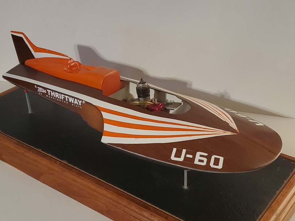 Tether Race Boat Hydroplane Miss Thriftway U-60 Model Kit Built w ...