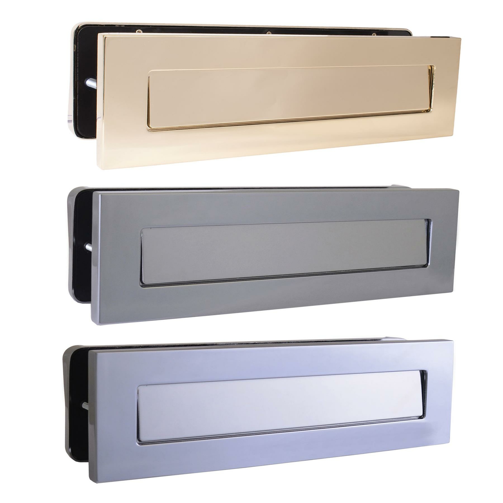12 Inch Heavy Duty Architectural Letterplate Sprung Letterbox UPVC Wood ...
