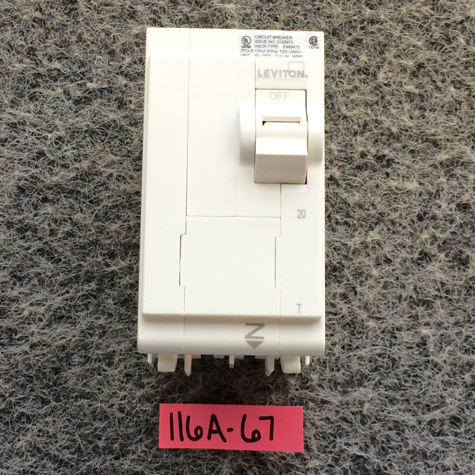 Leviton LB220-T 20A 2-Pole Plug-On AFCI Branch Circuit Breaker | eBay