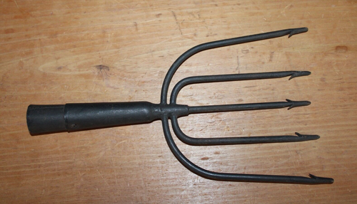 Antique 5 Tine Fish Eel Frog Hand Gig Tool Spear Fishing Fork Head | eBay