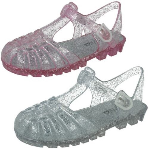 Girls Glitter Jelly Sandals Beach Holiday Poolside Summer Break Shoes ...
