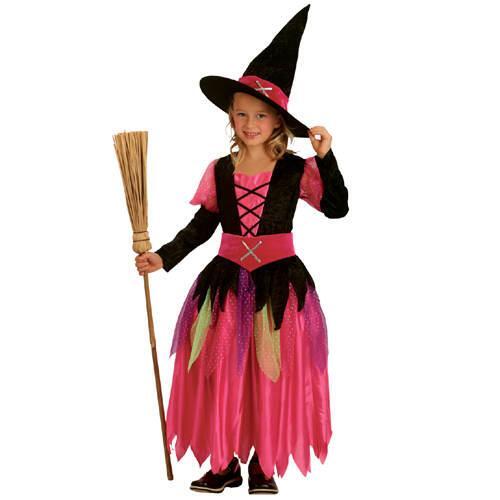 Märchenhexe Hexe Kinder Mädchen Kostüm Kleid in pink Gr. 110-116, 122 ...