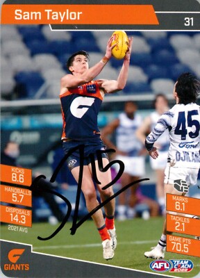 Signed 2022 GWS Giants AFL TeamCoach Card - Sam Taylor | eBay Australia