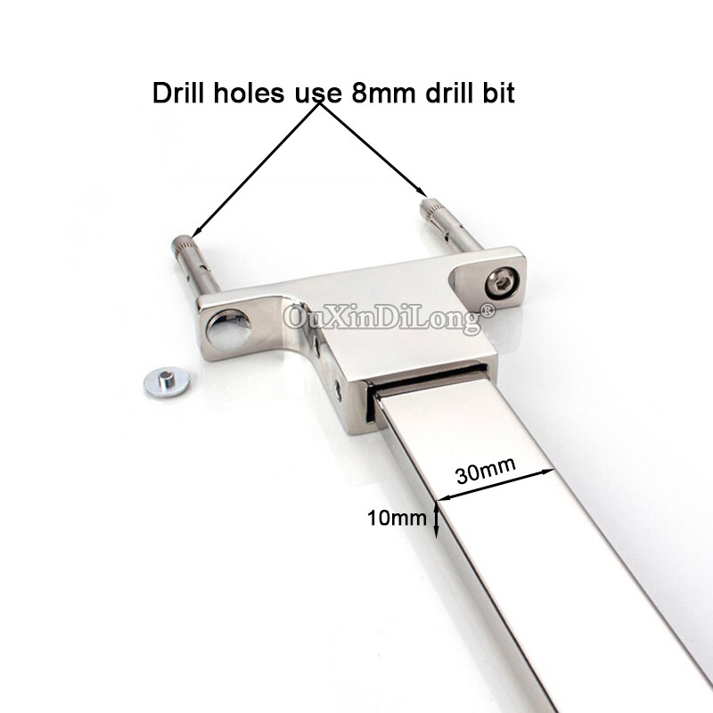 Stainless Steel Wall to Glass Support Rod Arm 8~12mm Glass Reinforced ...