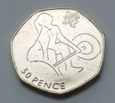 WEIGHTLIFTING 50P COIN for the 2012 SUMMER LONDON OLYMPICs ...