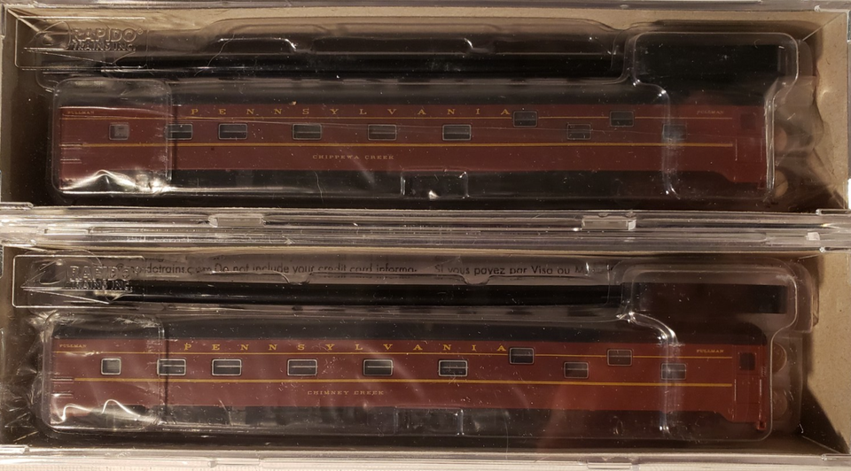 Rapido Trains Inc Lightweight Coaches (2) Pennsylvania PRR Lighted N ...