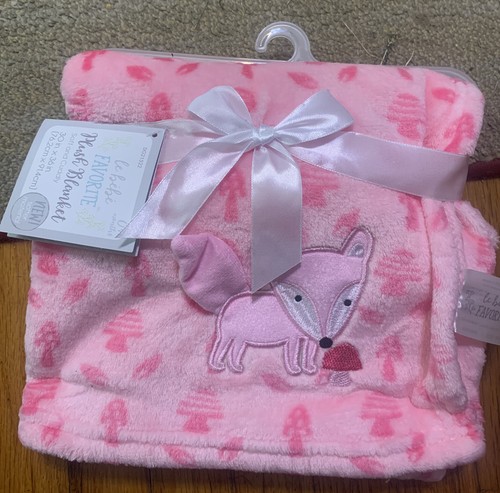 Le Bebe Favorite Pink Fox Baby Blanket Fleece Mushrooms 3D Tail Girl ...