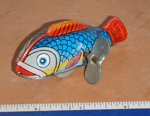 VINTAGE, ORIGINAL 1950s TIN LITHO WIND UP FISH, WORKS, MADE IN JAPAN | eBay