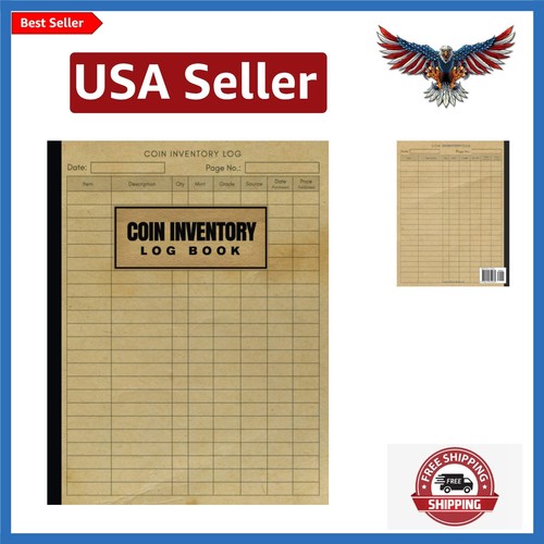 Coin Inventory Log Book: Coin Supplies, Holders Record Book Sheets ...