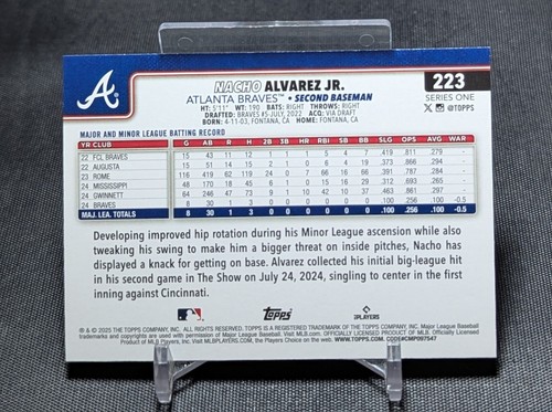 Nacho Alvarez Jr Rookie RC 2025 Topps Series 1 Baseball Card #223 ...