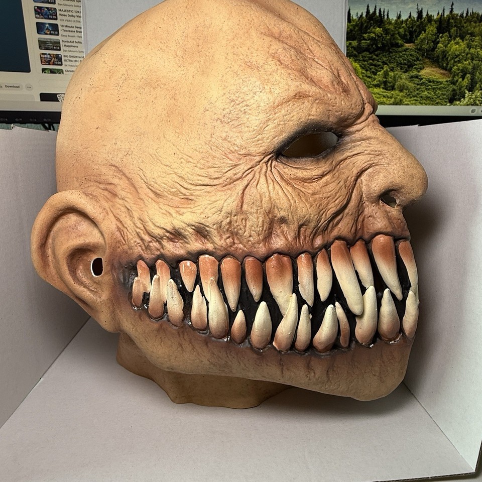 Scary Halloween Scary Teeth Mask Big Smile Party Cosplay Adult Latex | eBay