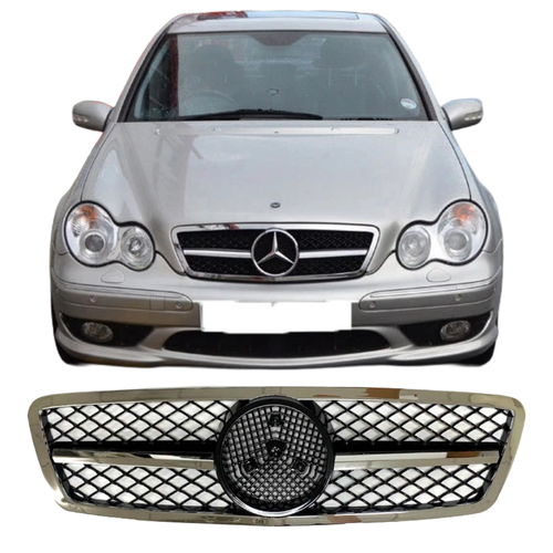 Fit 2001-2007 Mercedes Benz W203 C-Class 4D Front Bumper Grill C63 ...