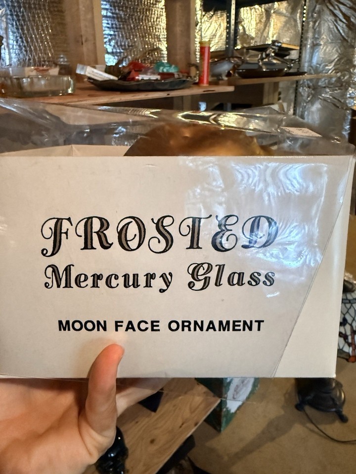 Vintage Dept. 56 9080-8 Winking Man in The Moon frrosted Mercury Glass ...