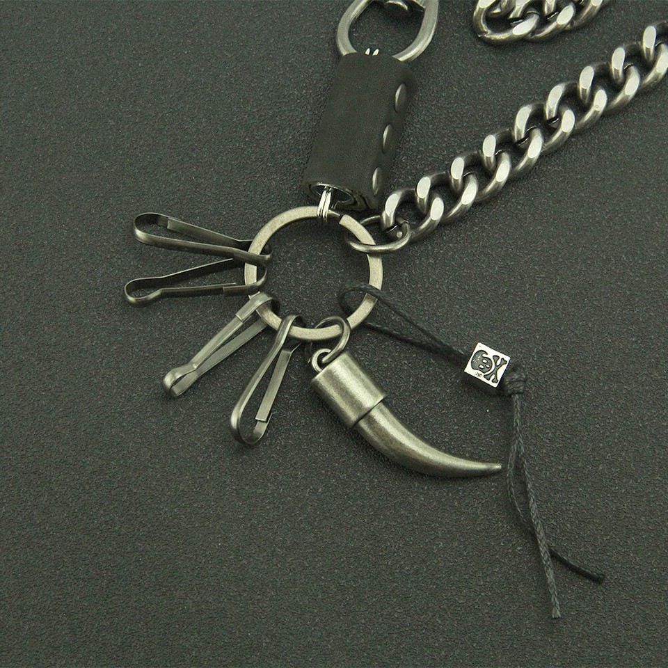 Mens Skull Strong Leash Heavy Metal Wallet Chains Biker Trucker Jean ...