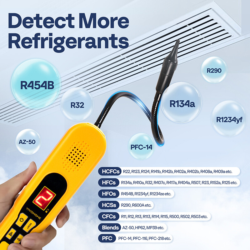 HVAC Refrigerant AC Sniffer Freon Leak Detector Max Sensitivity up to 0 ...