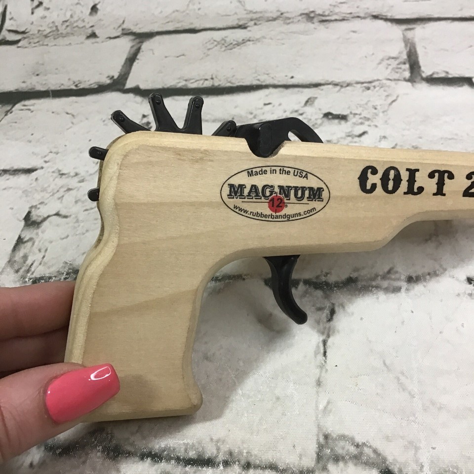 Magnum Enterprises Colt 22 Rubber Band Gun Wooden Toy Pistol Novelty | eBay