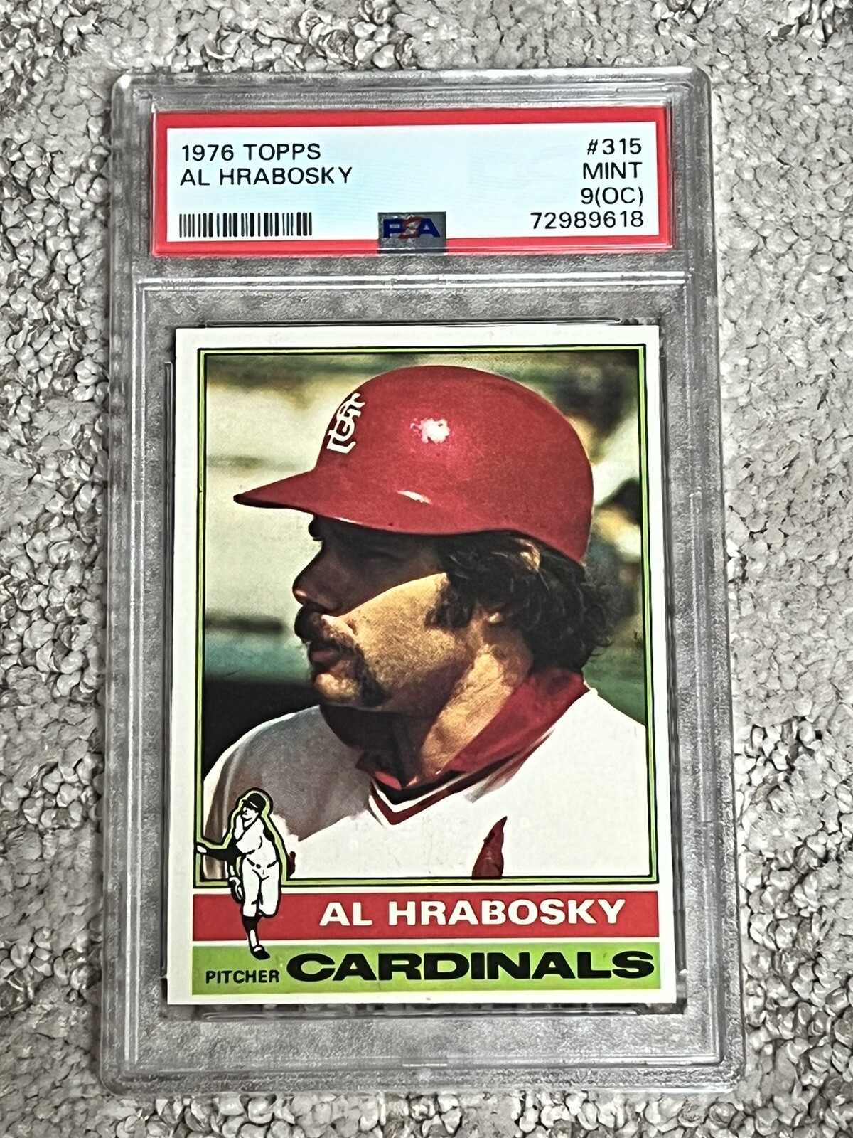 PSA 9 OC MINT BASEBALL CARD 1976 TOPPS AL HRABOSKY ST LOUIS CARDINALS ...