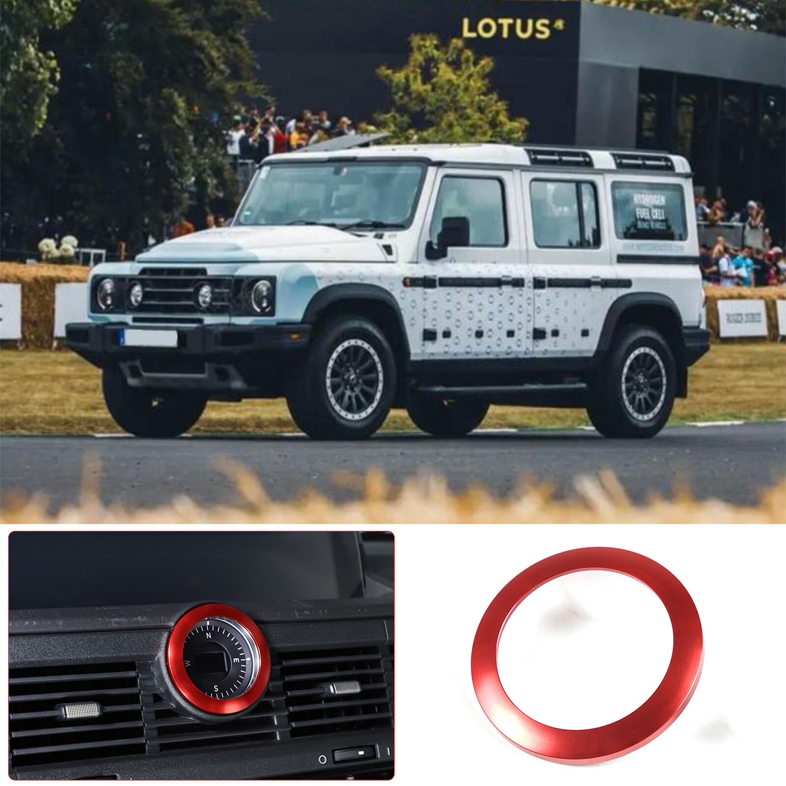 Red Alloy Dashboard Compass Decorative Ring Cover Für Ineos Grenadier ...