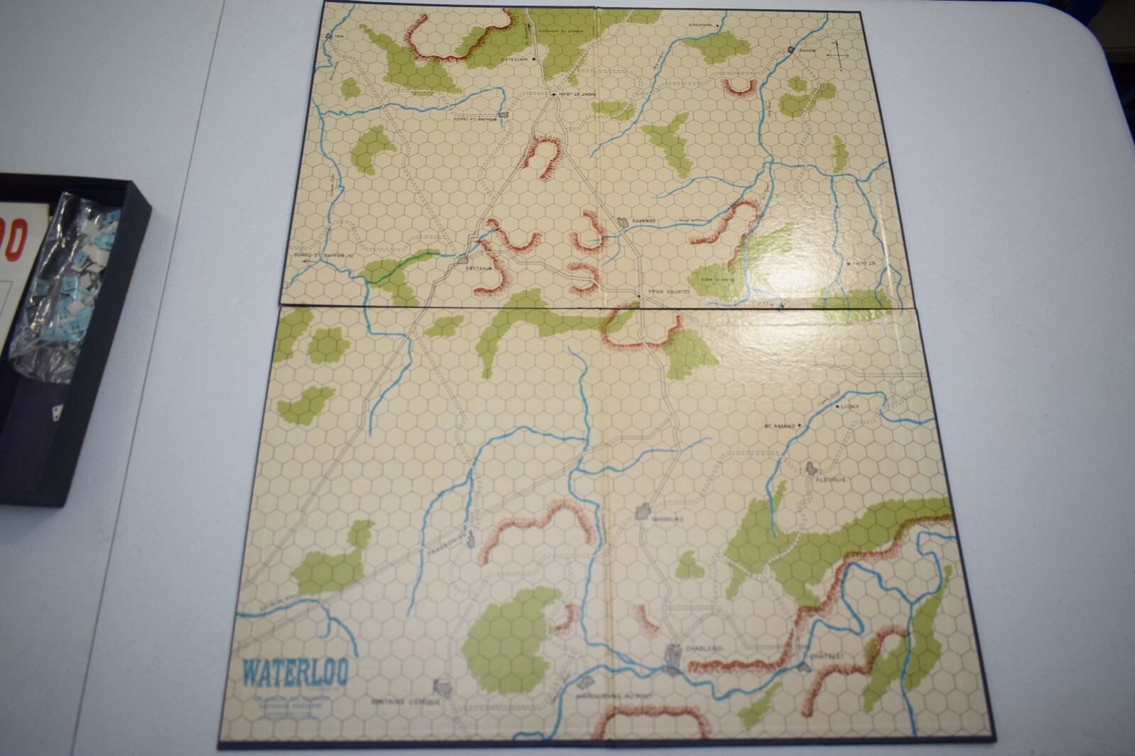 Waterloo Board Game Avalon Hill 1962 Campaign War Game Punched Napoleon ...
