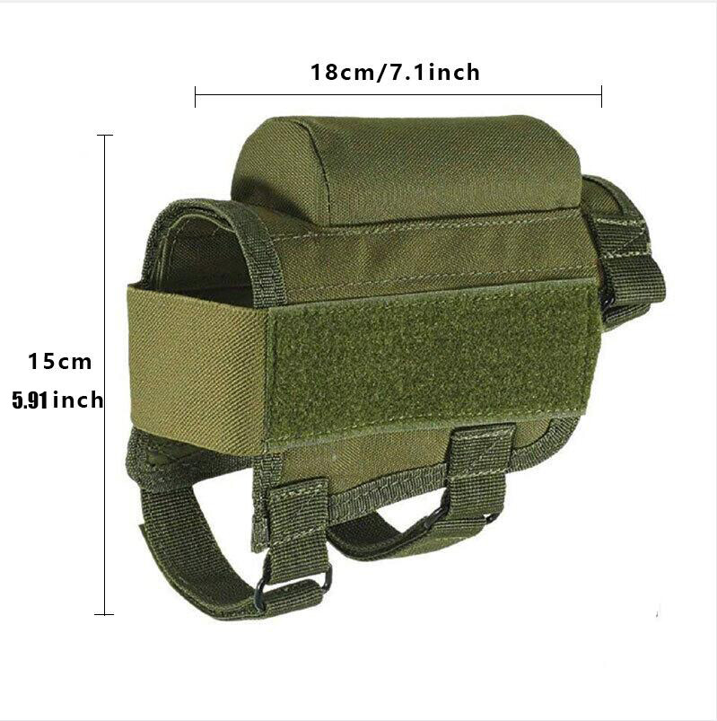 Tactical Rifle Buttstock Cheek Rest Riser Ammo Cartridges Carrier Case ...