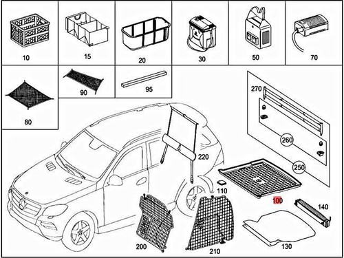 Genuine MERCEDES W166 GLE W166 M-CLASS Stowage tray 1668140100 | eBay