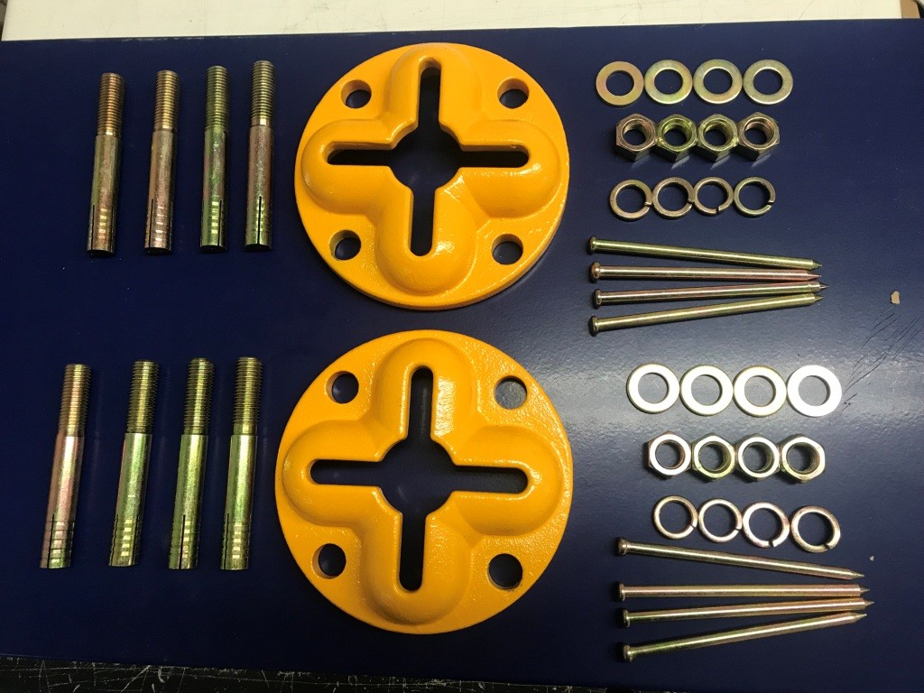 AUTO BODY FLOOR SYSTEM 2 ANCHOR POTS COMBO 4 SLOTS BOLTS | eBay