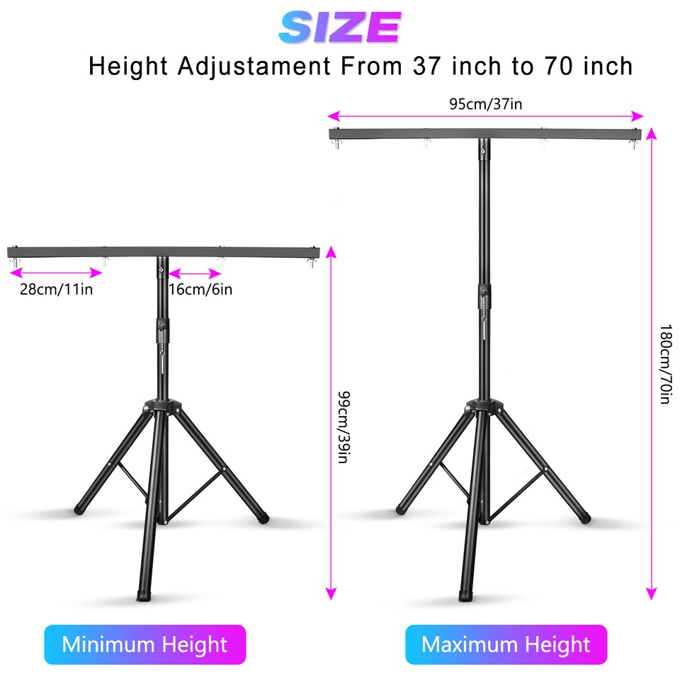 DJ Light Stand T-Bar Portable Par Can Tripod Stage Lights Stand ...