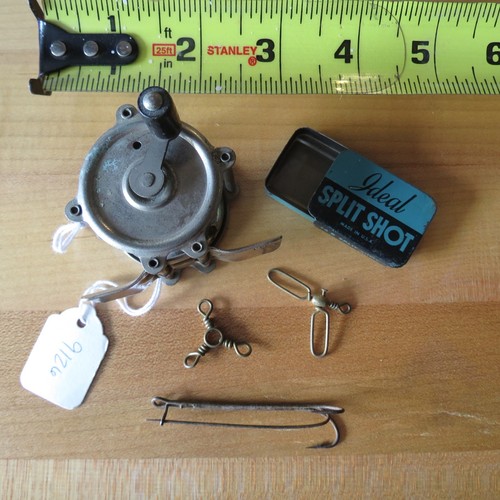 Vintage Antique Raised pillar fishing reel & vintage tackle (lot#9126 ...