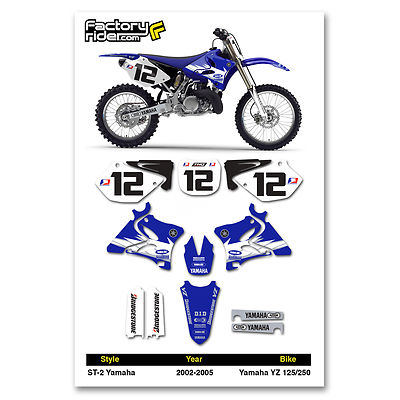 2002-2005 YAMAHA YZ 125 250 GYTR Graphics Kit & NUMBER PLATES Motocross ...