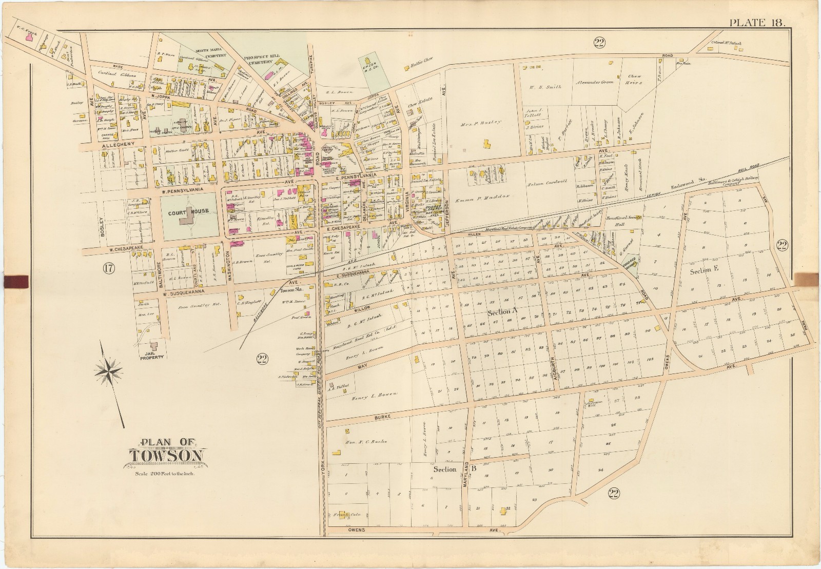 1915 TOWSON BALTIMORE COUNTY MARYLAND ENDOWOOD STATION MONTE MARIA CEM ...