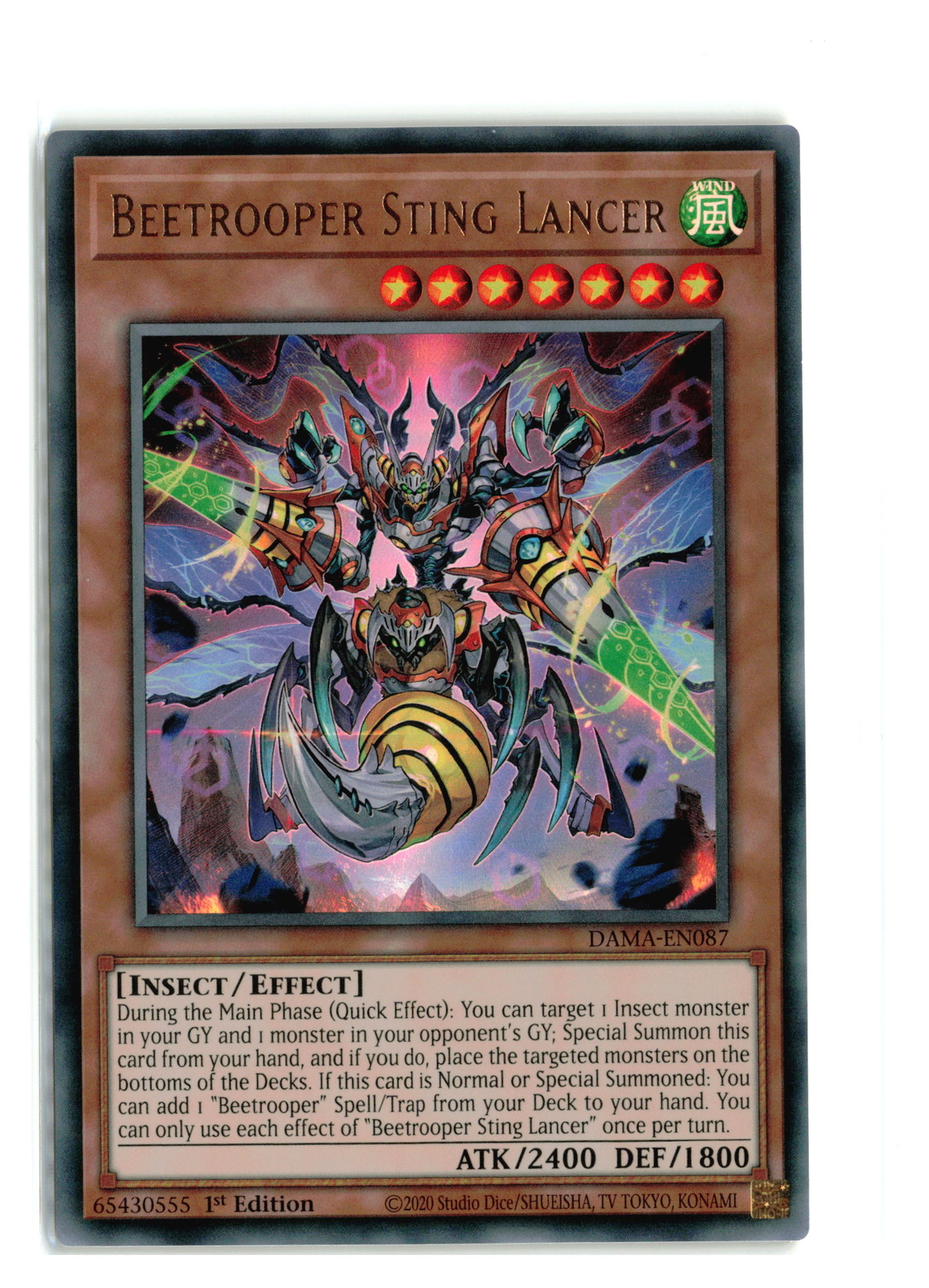 BEETROOPER STING LANCER DAMA-EN087 1st EDITION Dawn of Majesty Yugioh ...