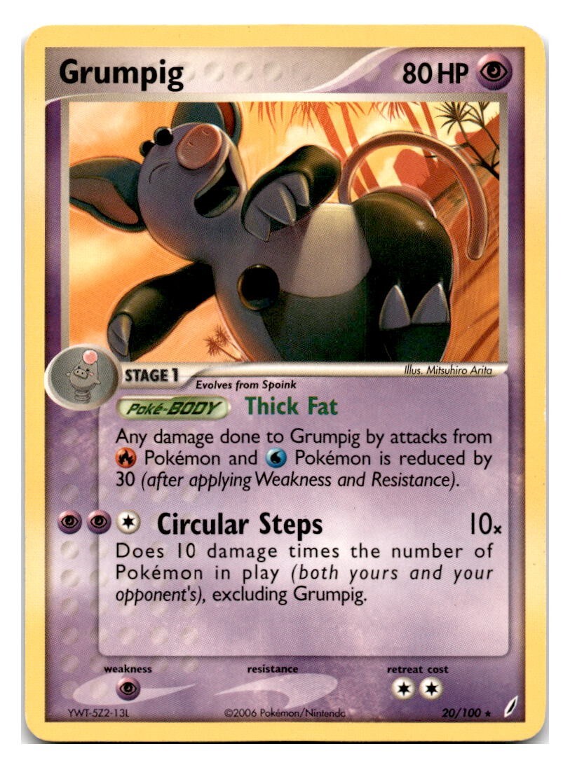 Grumpig 20/100 EX Crystal Guardians Pokemon Card TCG | eBay