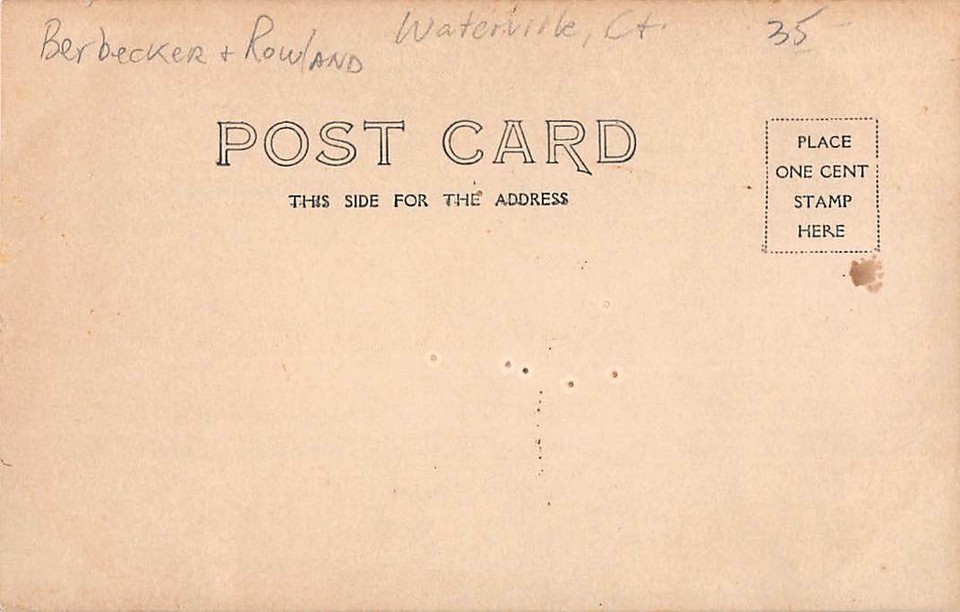 WATERVILLE, WATERBURY, CT, BERBECKER & ROWLAND CO FACTORY, RPPC c 1903 ...