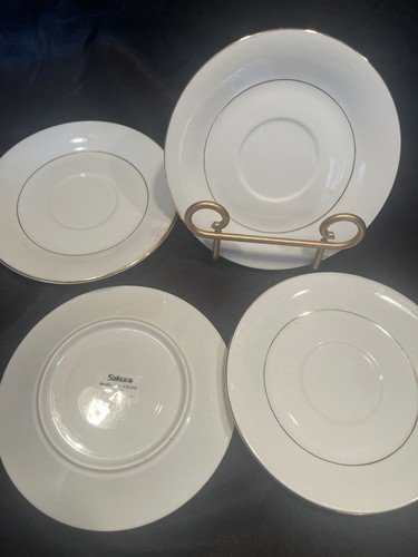 Set Of 4 1996 Sakura Classic Gold Fine China Porcelain Saucers | eBay