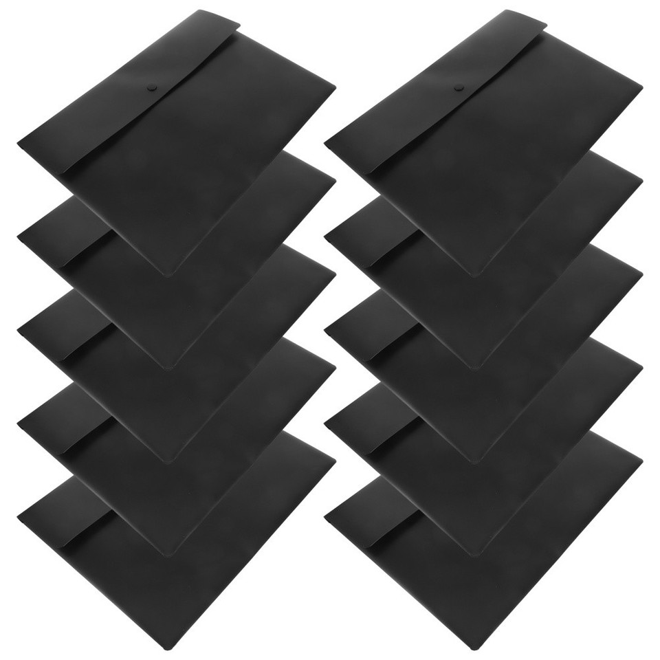 10pcs Document Holder: Waterproof File Envelope With Snap Fastener - A4 ...